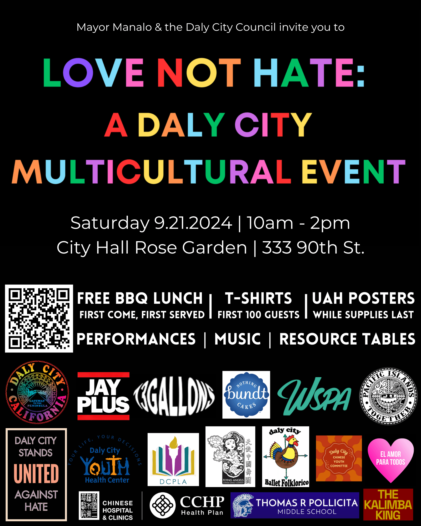 Calendar • Love Not Hate: A Daly City Multicultural Event